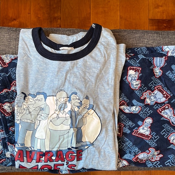 Other | Mens Pajamas Set Simpsons Short Sleeve Shirt And Flannel Pants ...